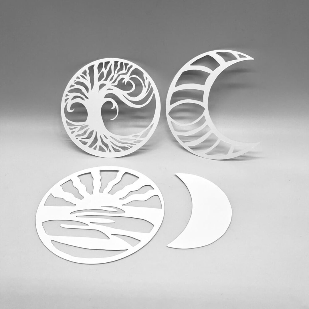 MASK Tree of Life Sunset Crescent Moon Mixed Media by CHERAN Ideal for ...