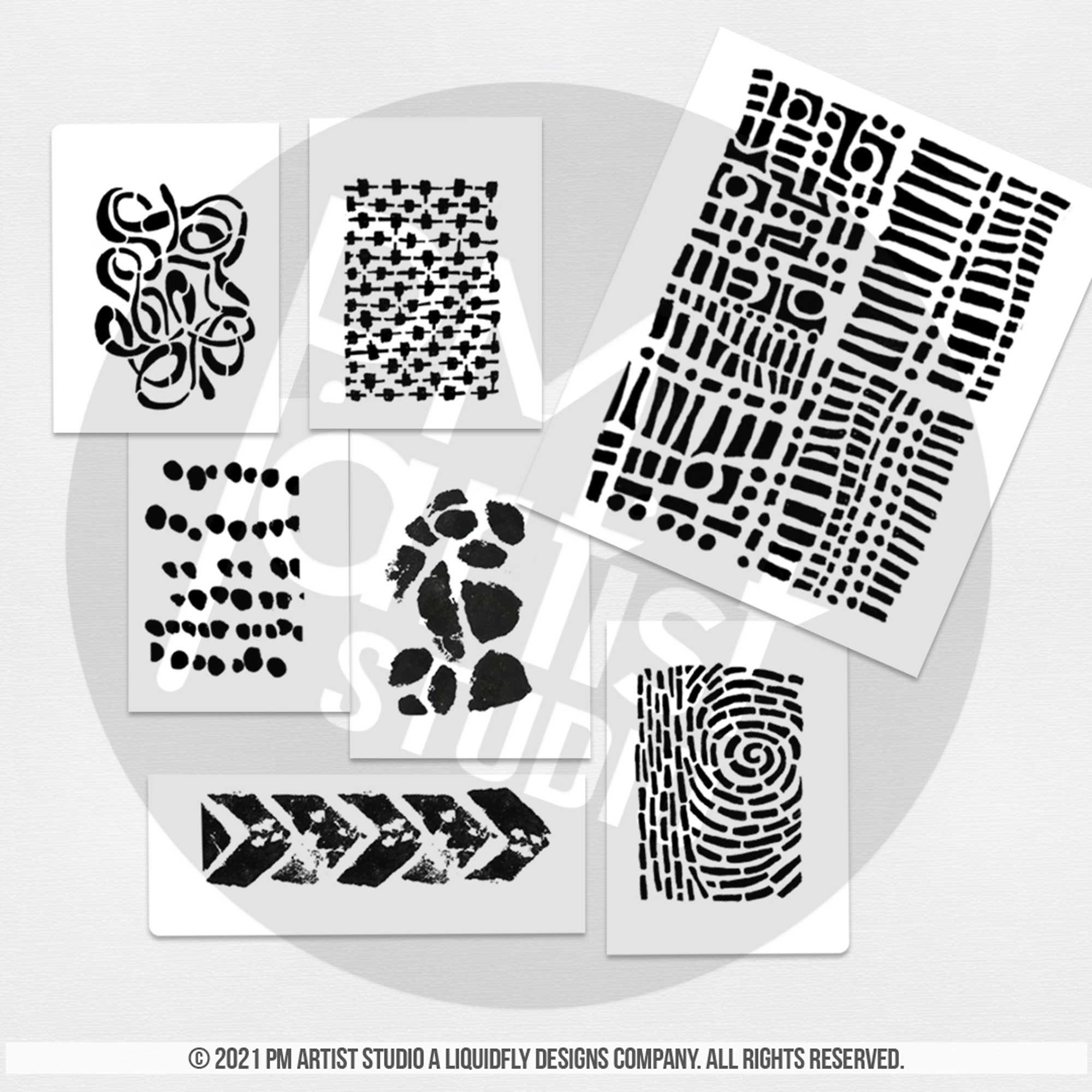 STENCILS Set of Seven Designs Three Sizes Mixed Media - Etsy