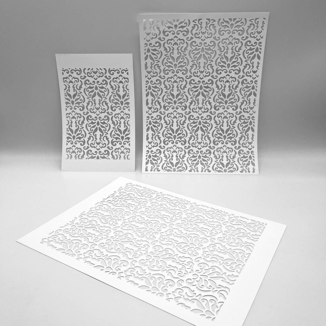 STENCIL ROCOCO Mixed Media by RHONDA Ideal for Gel Plate Printing ...