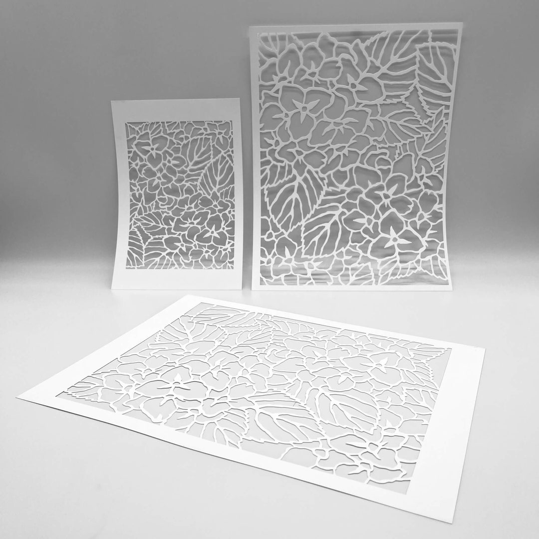 STENCIL | Hydrangea | Mixed Media by RHONDA | Ideal for Gel Plate ...