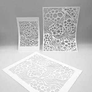 Happy Stream Stencil by Myriam Wulf | Gel Plate Printing, Polymer Clay ...