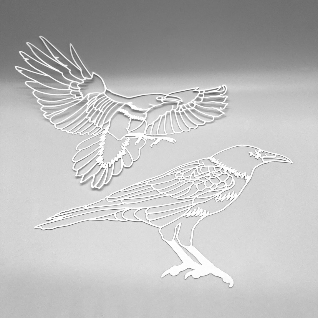 Raven and Crow Stencils | Mixed Media, Polymer Clay, Gel Plate Printing ...