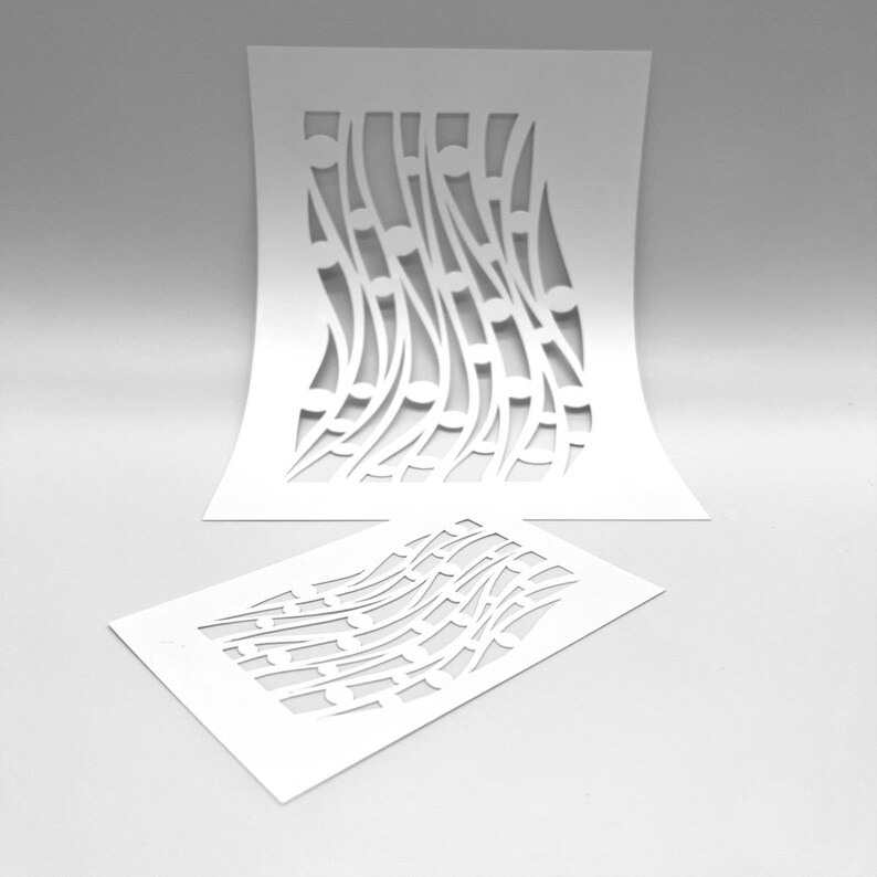 STENCILS Waves Two Styles and Sizes Mixed Media | Etsy