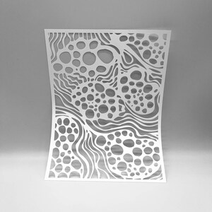 Happy Stream Stencil by Myriam Wulf | Gel Plate Printing, Polymer Clay ...