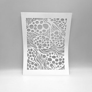 Happy Stream Stencil by Myriam Wulf | Gel Plate Printing, Polymer Clay ...