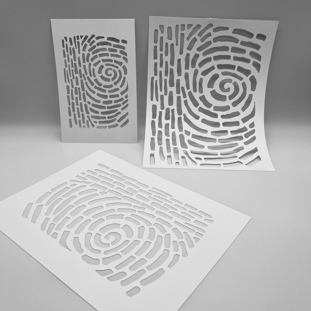 Fingerprint Stencil | Mixed Media, Gel Plate Printing - Etsy
