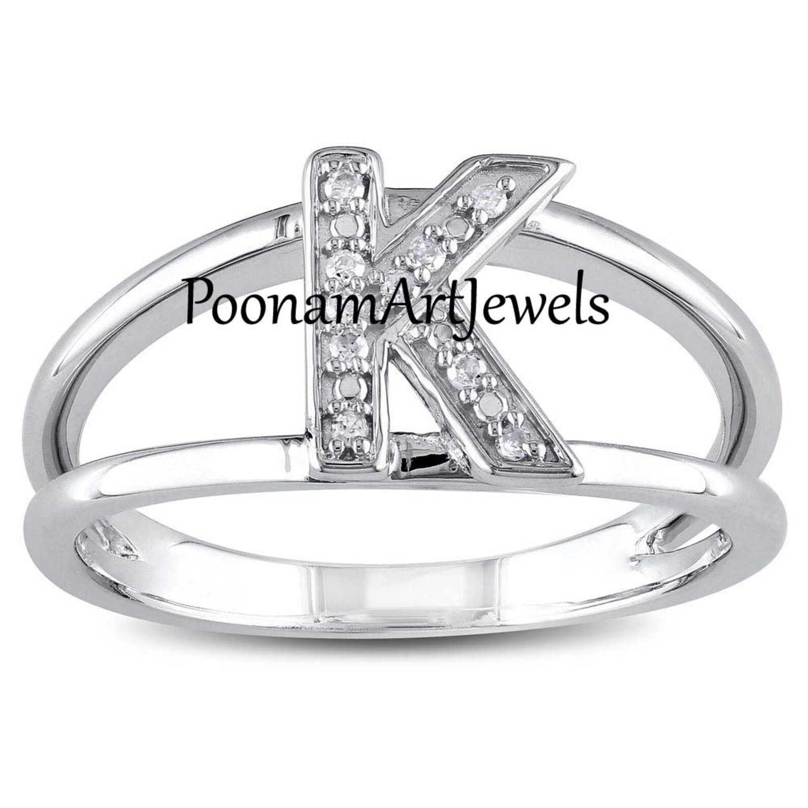 Alphabet Ring Natural Rose Cut Diamond Ring Solid 925 Sterling - Etsy