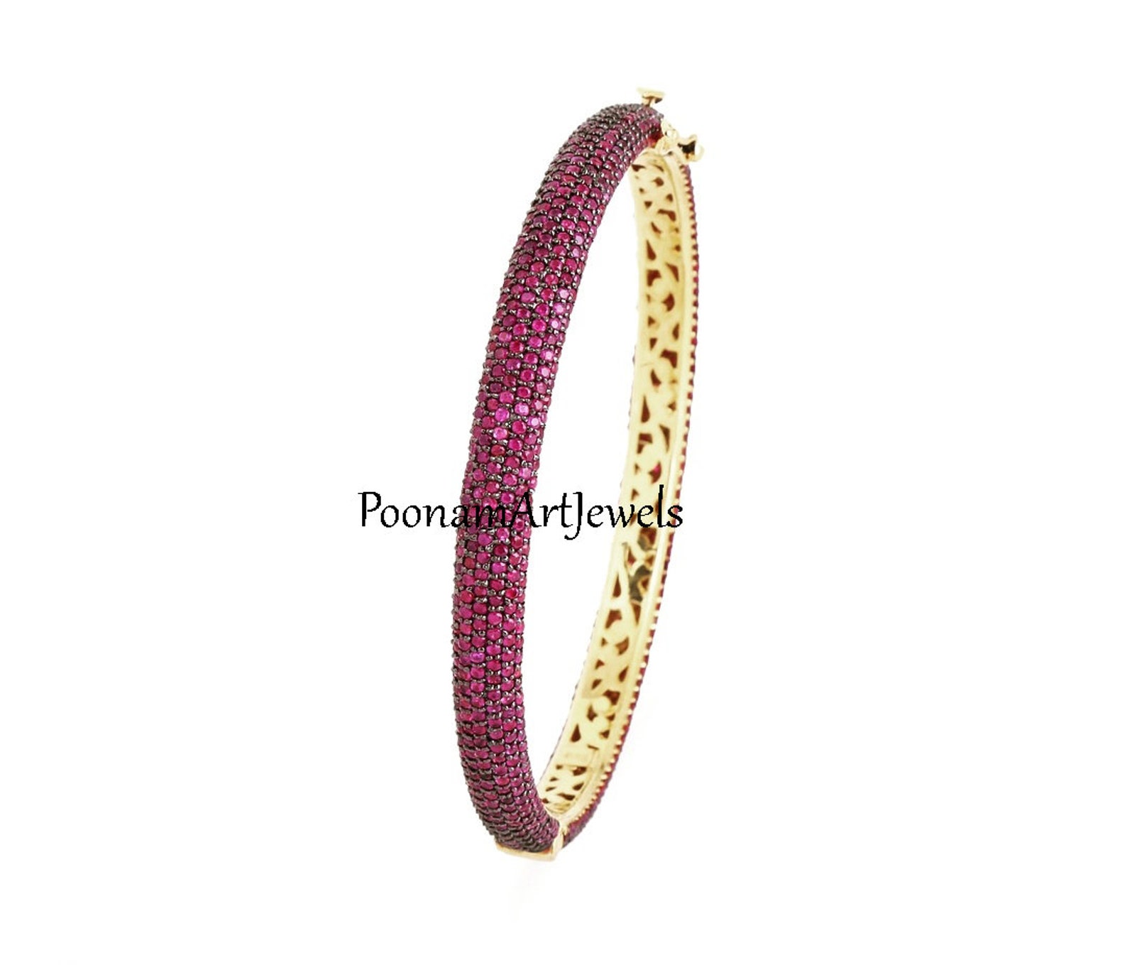 Ruby Bangle Natural Ruby Bangle Solid 925 Sterling Silver - Etsy