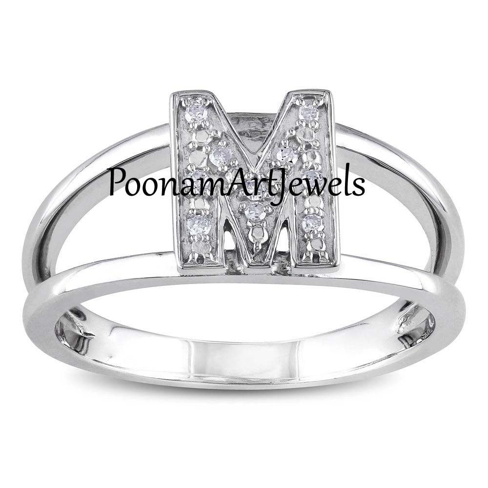Alphabet Ring Natural Rose Cut Diamond Ring Solid 925 Sterling - Etsy