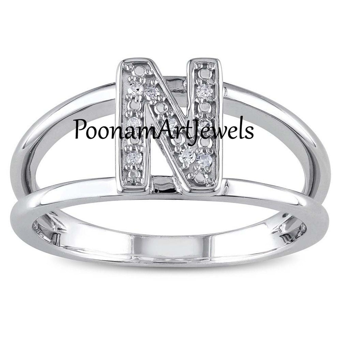 Alphabet Ring Natural Rose Cut Diamond Ring Solid 925 Sterling - Etsy