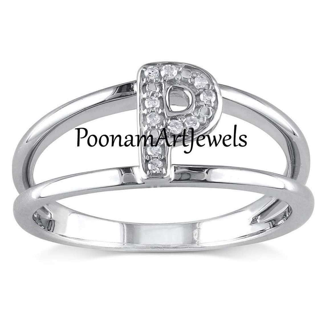 Alphabet Ring Natural Rose Cut Diamond Ring Solid 925 Sterling - Etsy