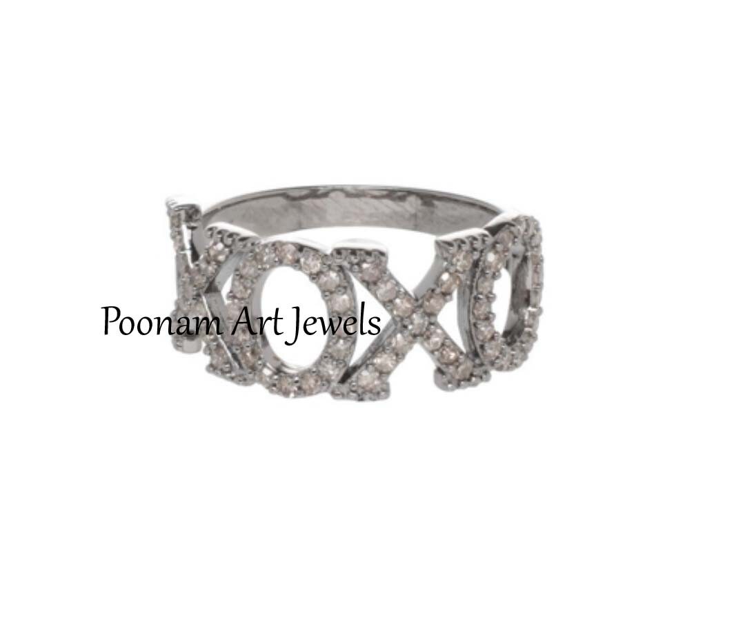 Natural Rose Cut Diamond Pave Diamond Ring Solid 925k Sterling Silver ...