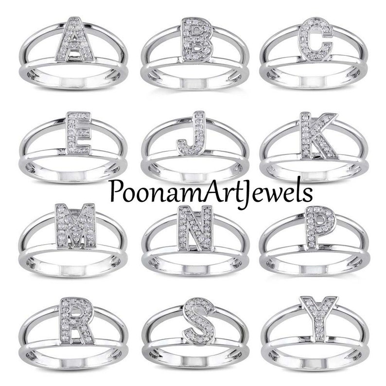 Alphabet Ring Natural Rose Cut Diamond Ring Solid 925 Sterling - Etsy