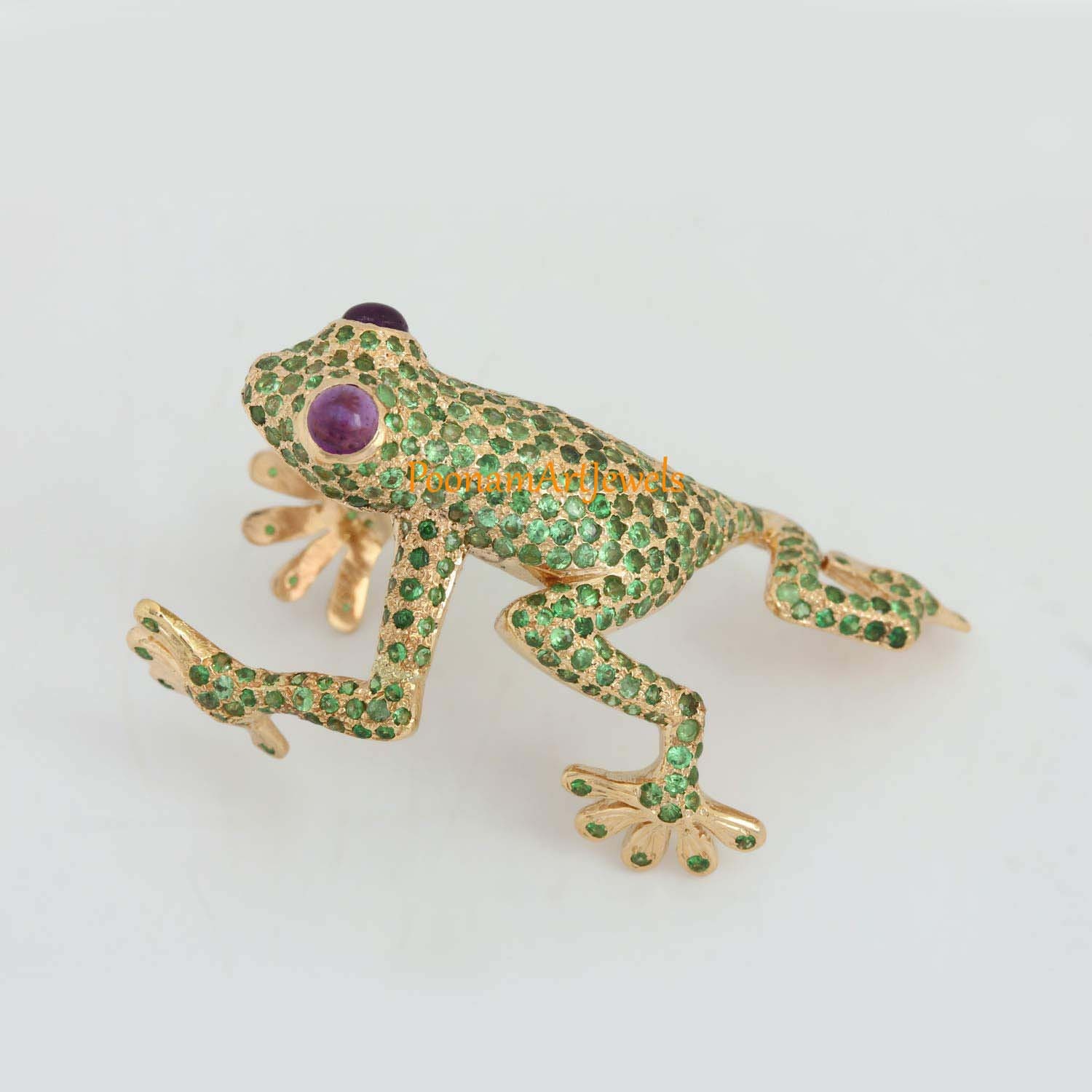 Frog Ring Natural Emerald Amethyst Silver Ring Solid 925 | Etsy