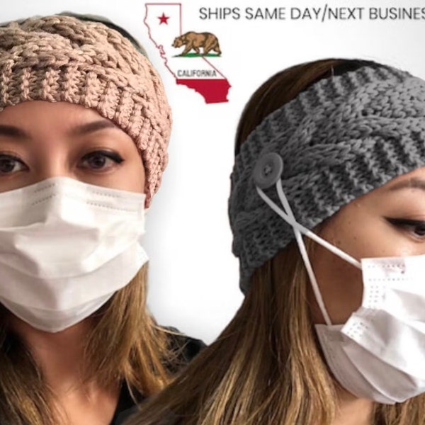 Headband With Buttons for Mask - Etsy