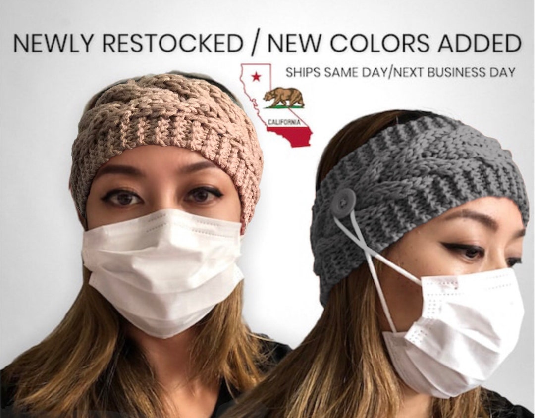 Handmade Knit Headband Buttons Ear Warmer Saver Accessories - Etsy