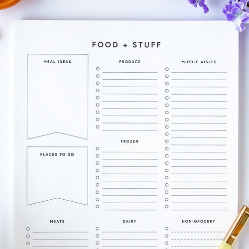 Personalized Grocery List Notepad Modern Grocery List - Etsy
