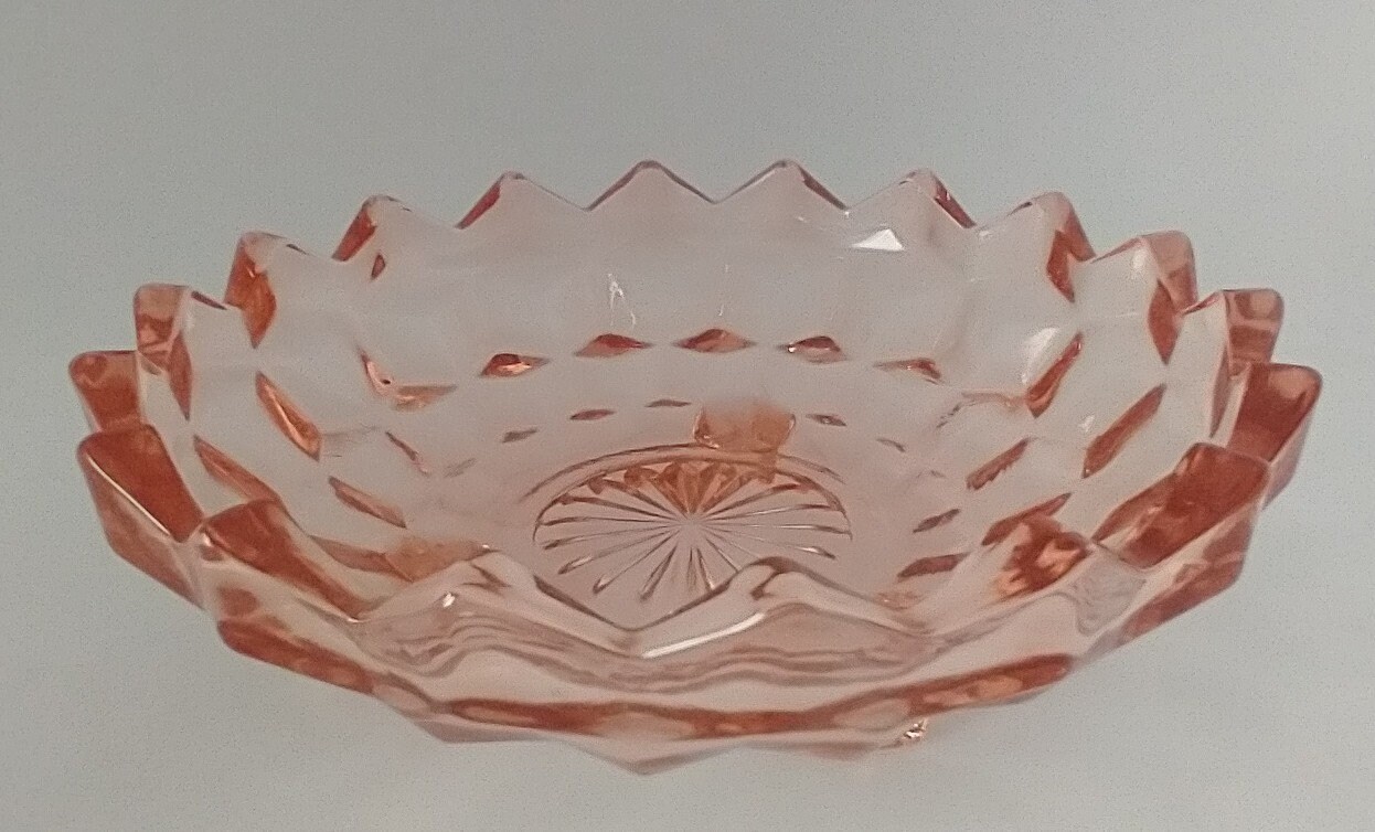 Beautiful Vintage Pink Cubist Footed Candy Bowl 6 W - Etsy