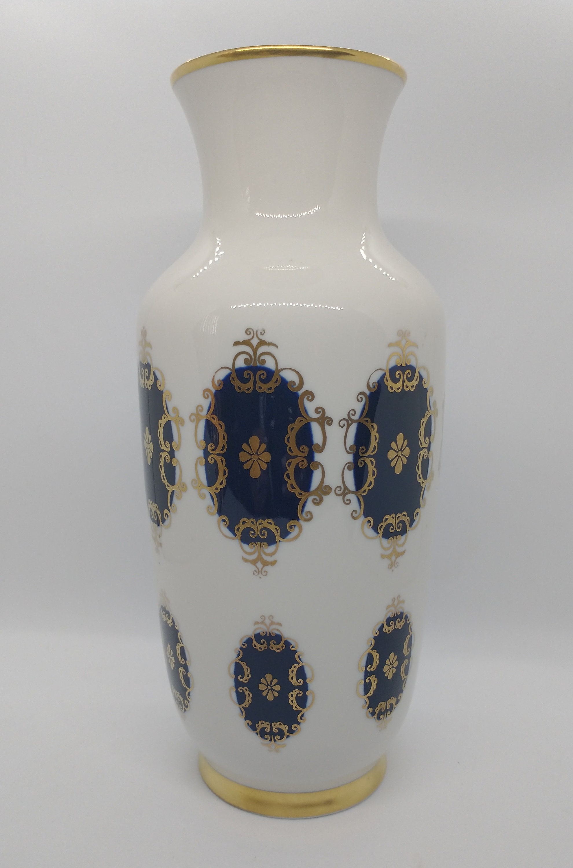 Set of Two Echt Kobalt Porcelain White With Cobalt Blue Gold Plated ...
