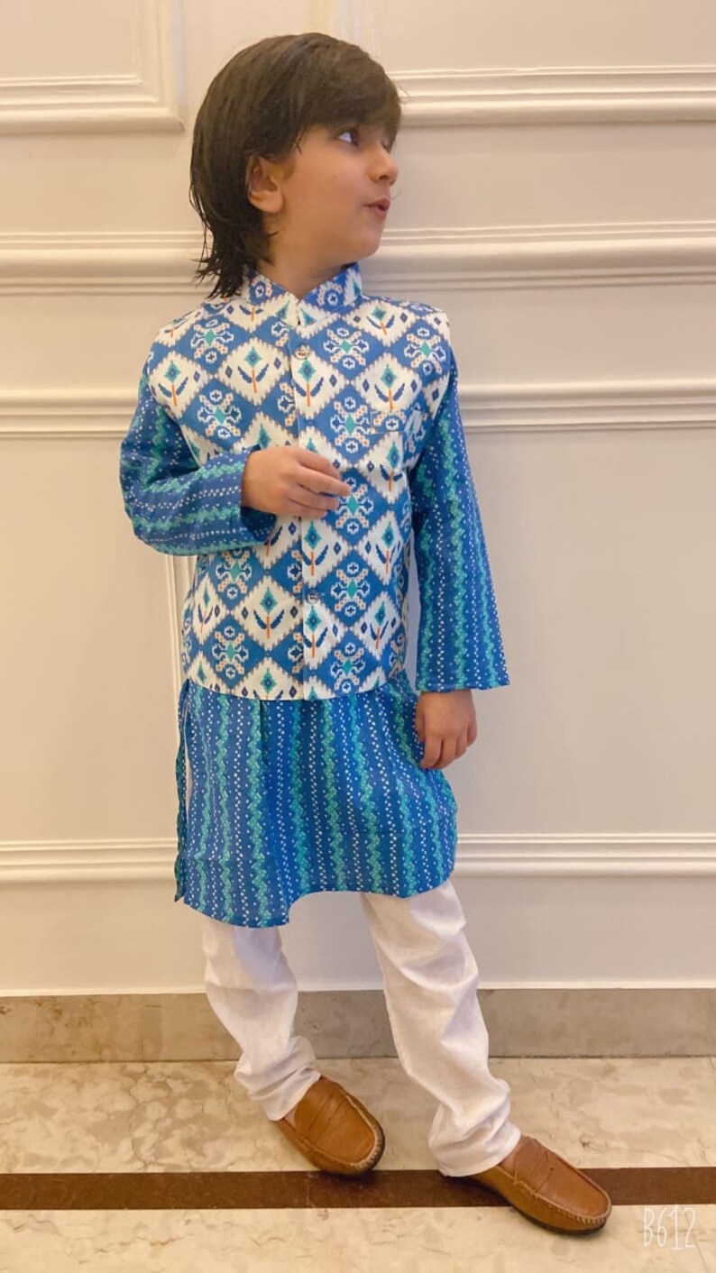 Boys Kurta & Vest Coat Set/kurta Set/cotton Kurta Set/festival - Etsy