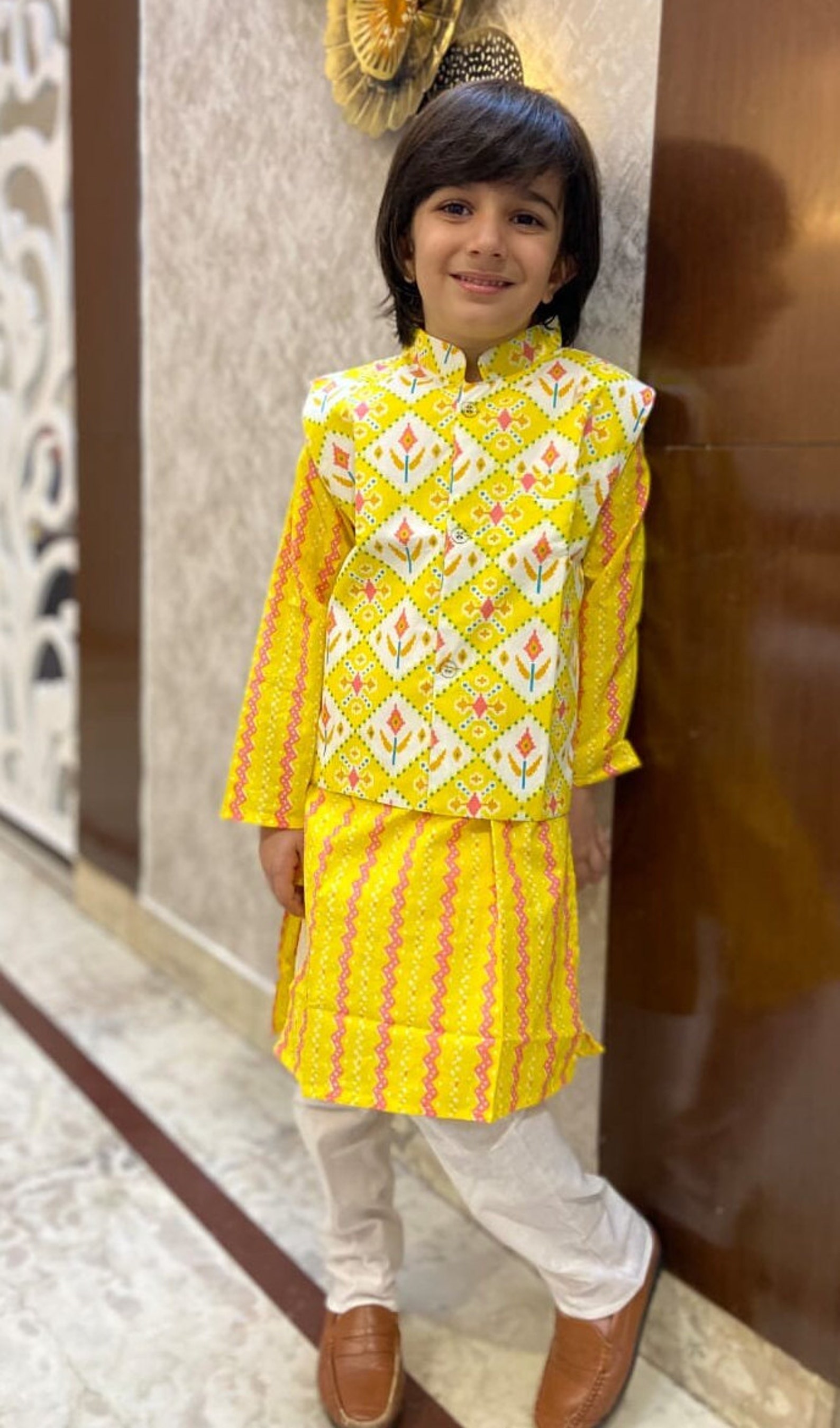Boys Kurta & Vest Coat Set/kurta Set/cotton Kurta Set/festival - Etsy