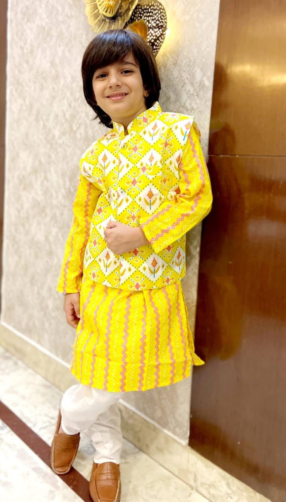 Boys Kurta & Vest Coat Set/kurta Set/cotton Kurta Set/festival - Etsy