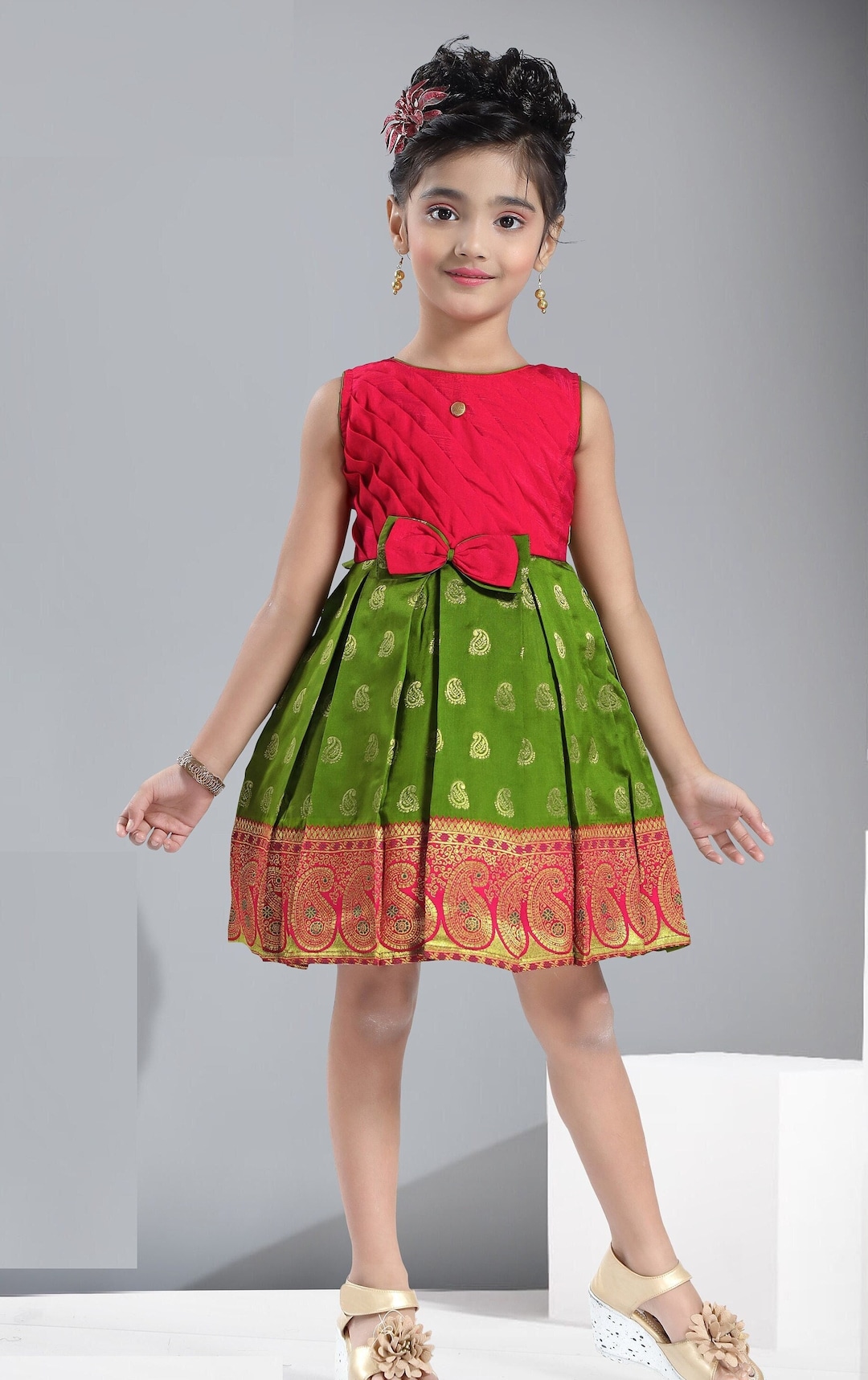 Pattu Frocks/pattu Pavadai/traditional Frocks/parkar Polka/girls Pattu ...