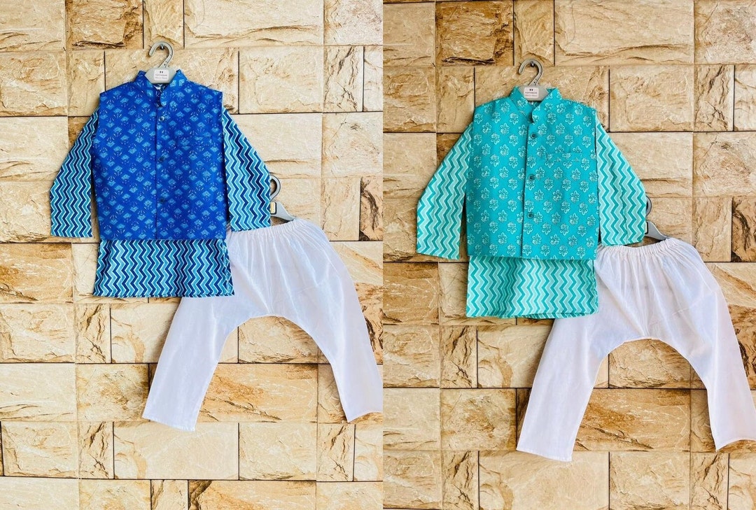 Boys Kurta & Vest Coat Set/kurta Set/kids Kurta/cotton Kurta - Etsy