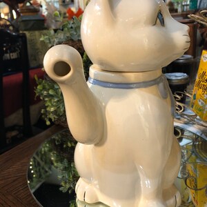 Vintage Ceramic White Cat Pitcher - Etsy