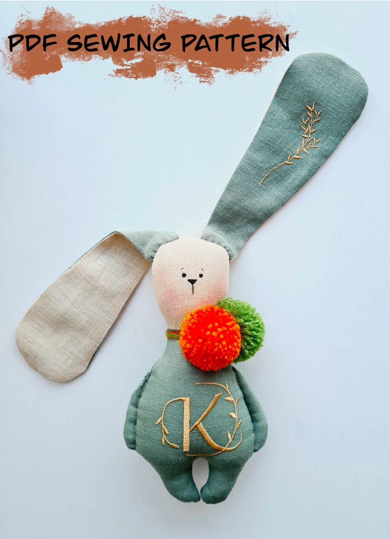 Cuddly Rabbit Toy Sewing Pattern PDF Download for Fun and Easy DIY Felt ...
