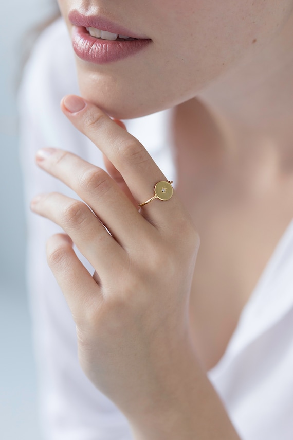 14k gold plated brass ring store
