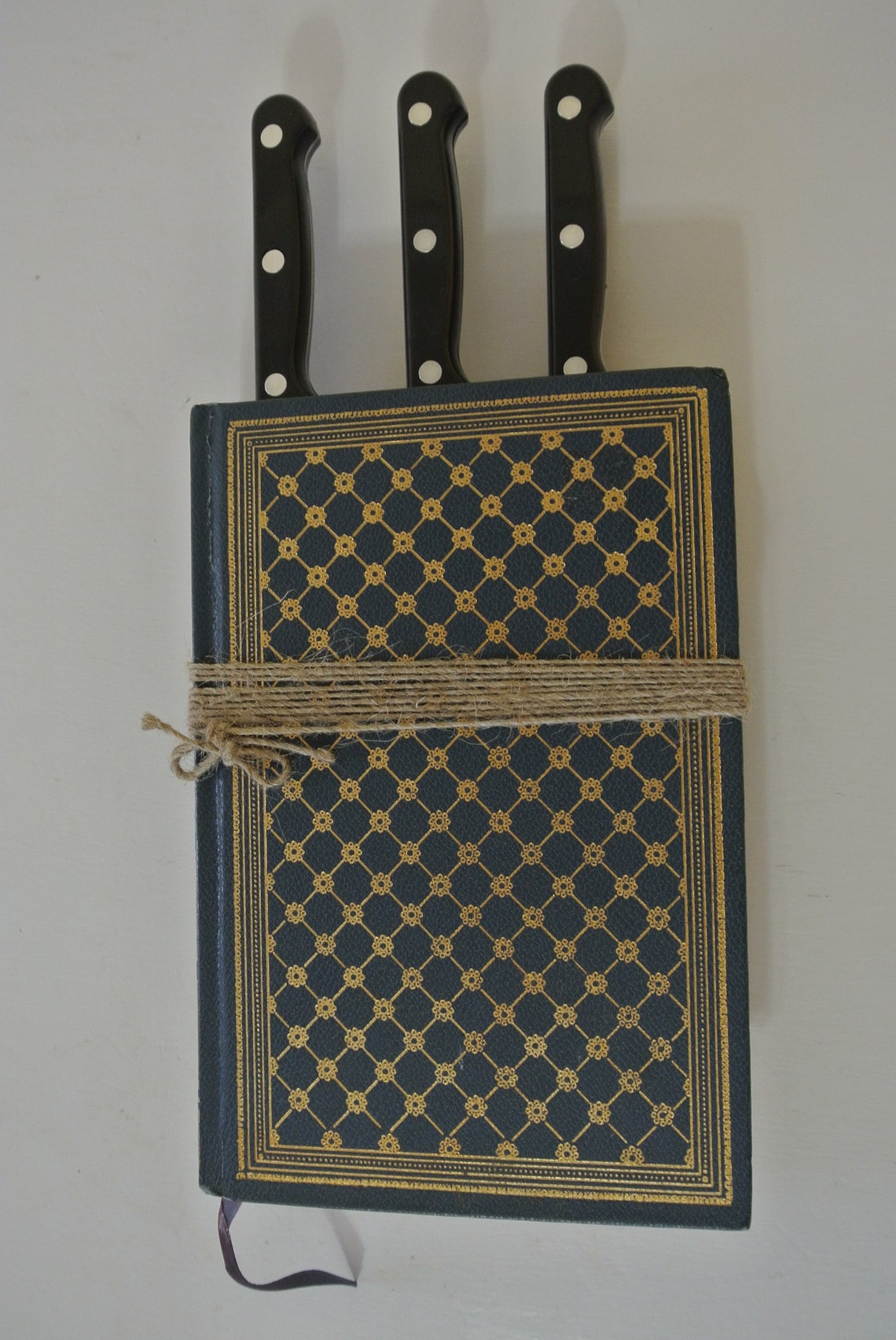 Vintage Book Knife Block - Etsy