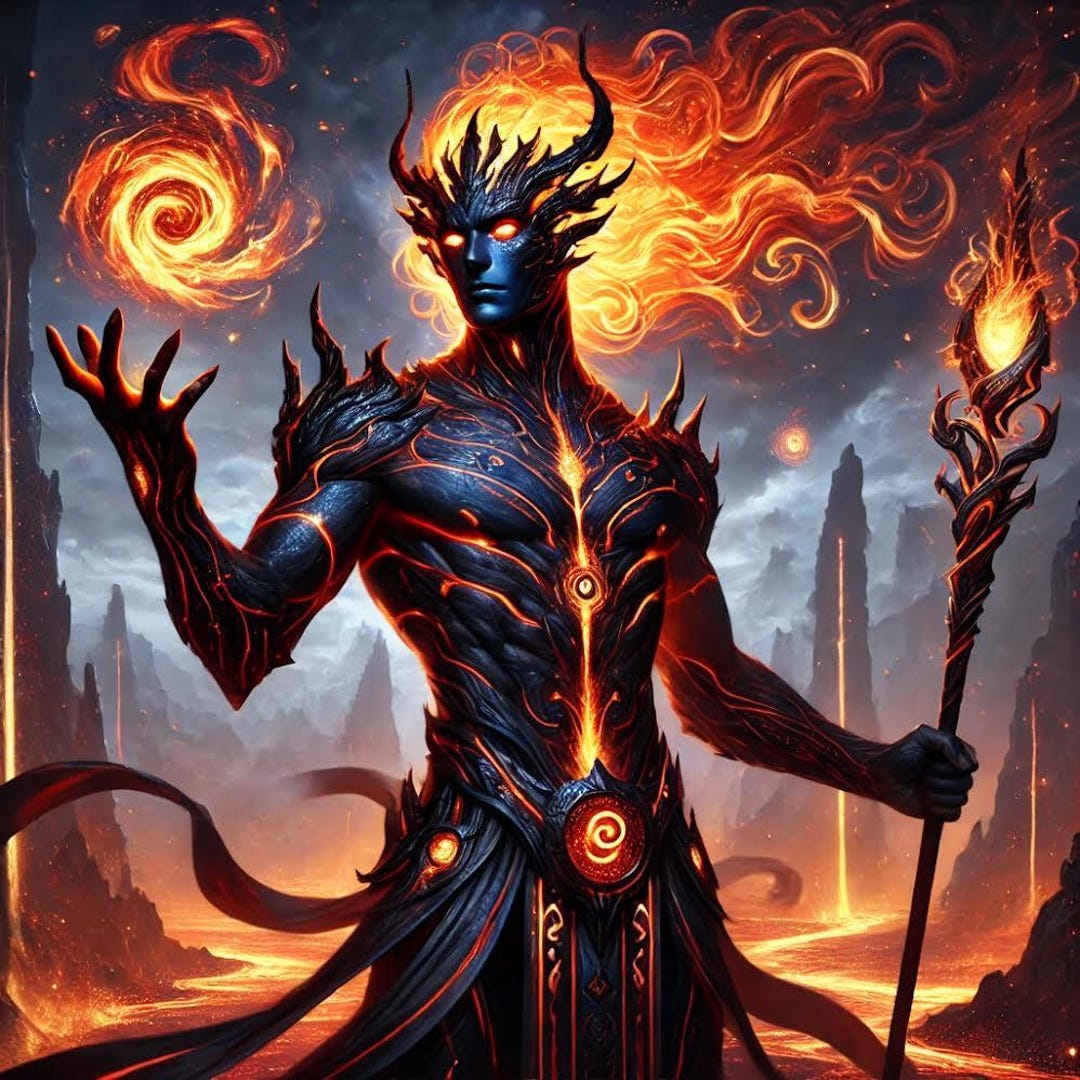 Introducing Malik the Eternal Flame: Male Djinn of Passion and Power - Etsy