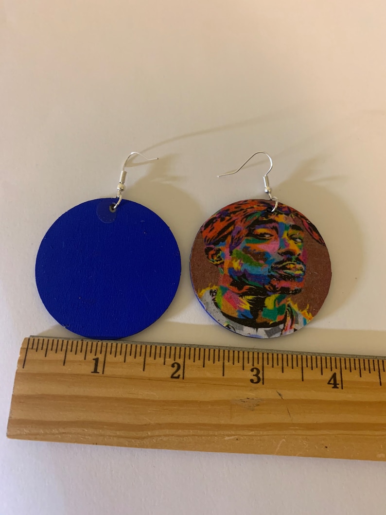 Custom Tupac Wooden Earrings - Etsy