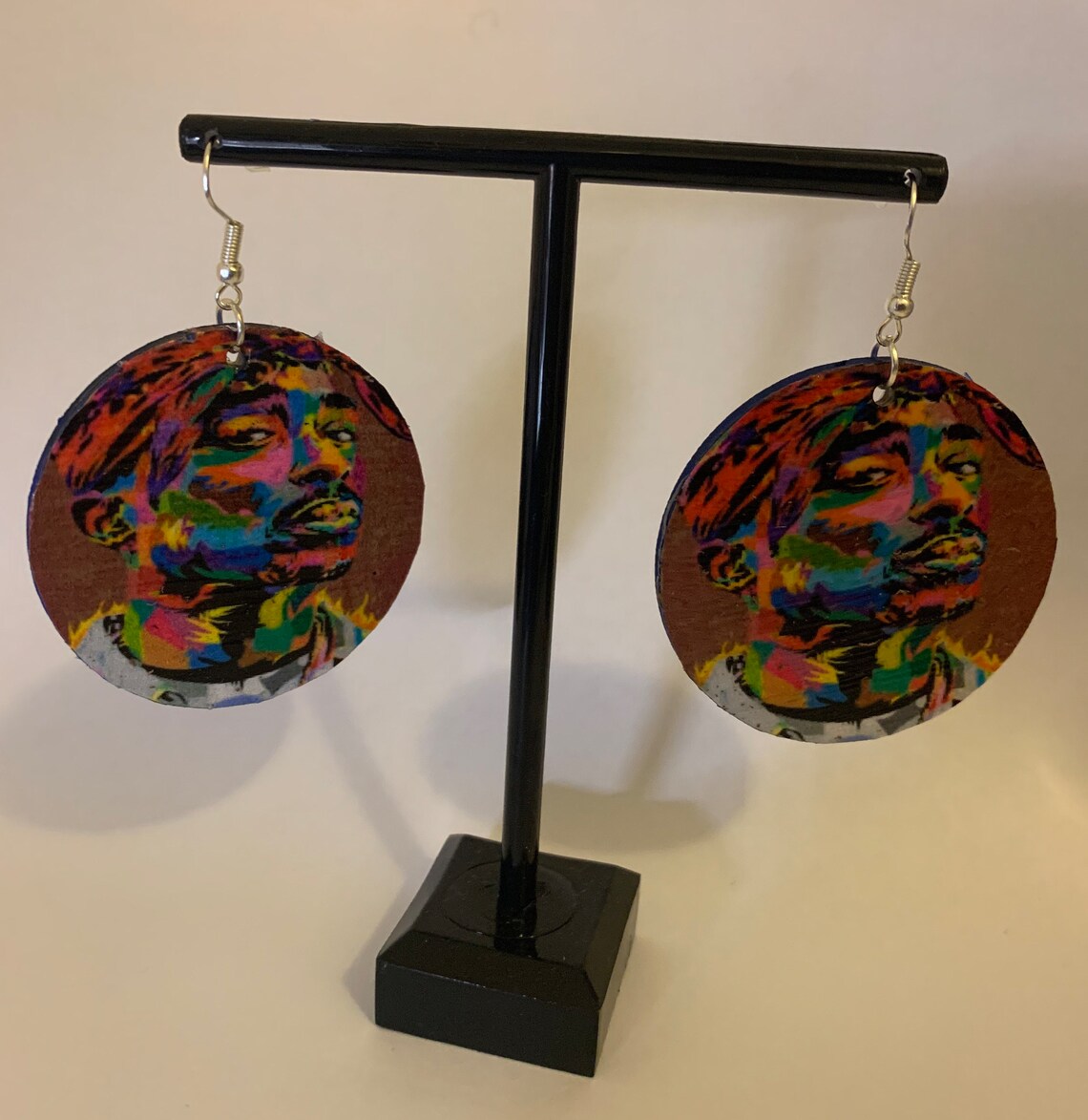 Custom Tupac Wooden Earrings - Etsy