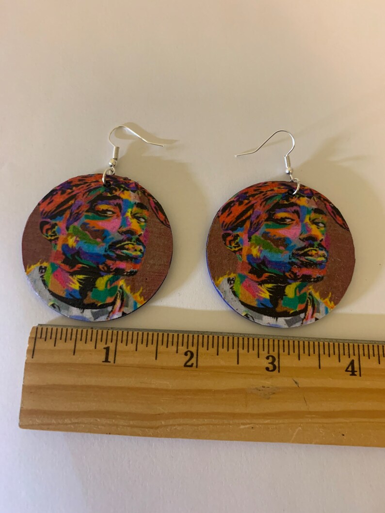 Custom Tupac Wooden Earrings - Etsy