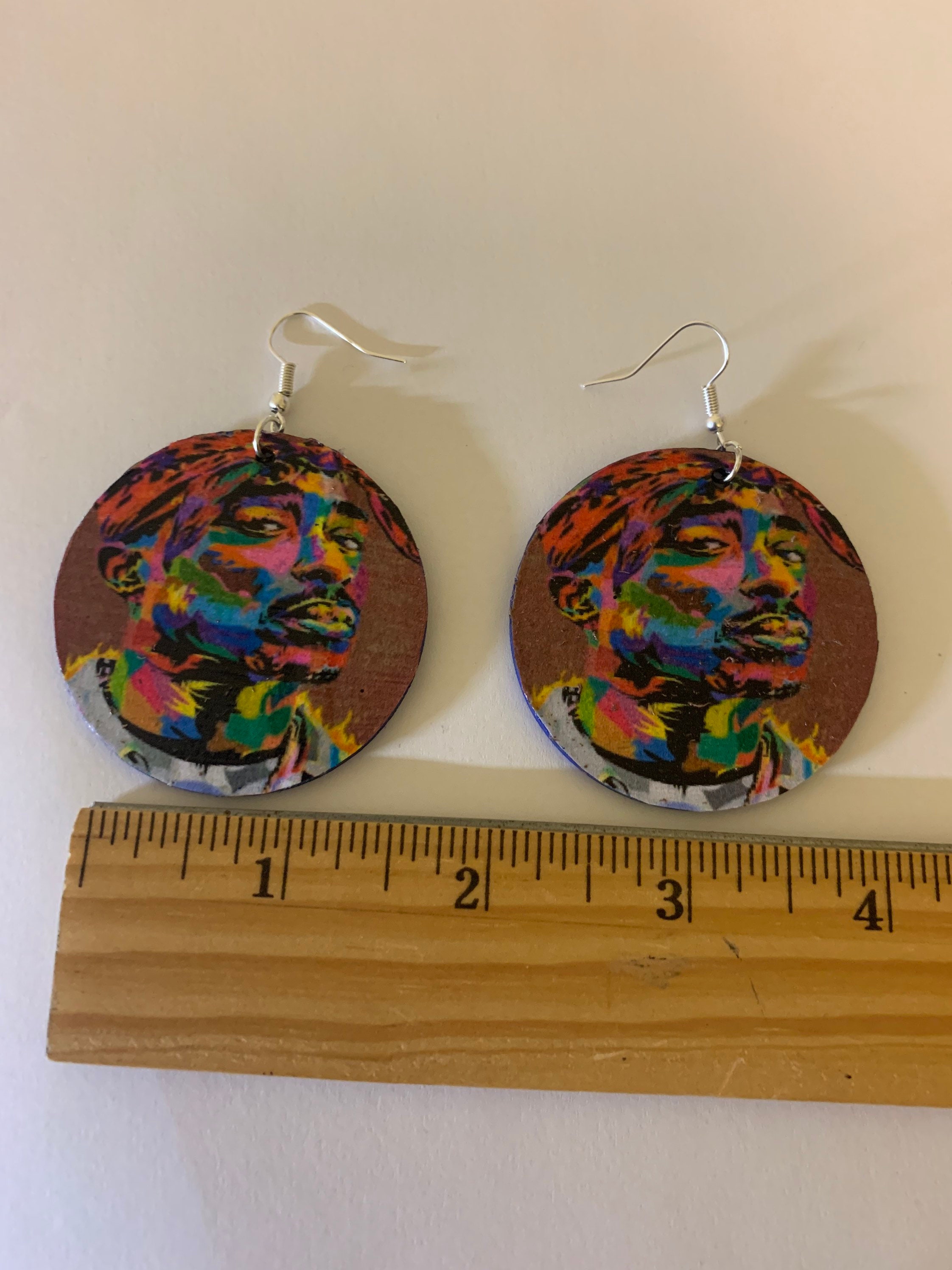 Custom Tupac Wooden Earrings - Etsy