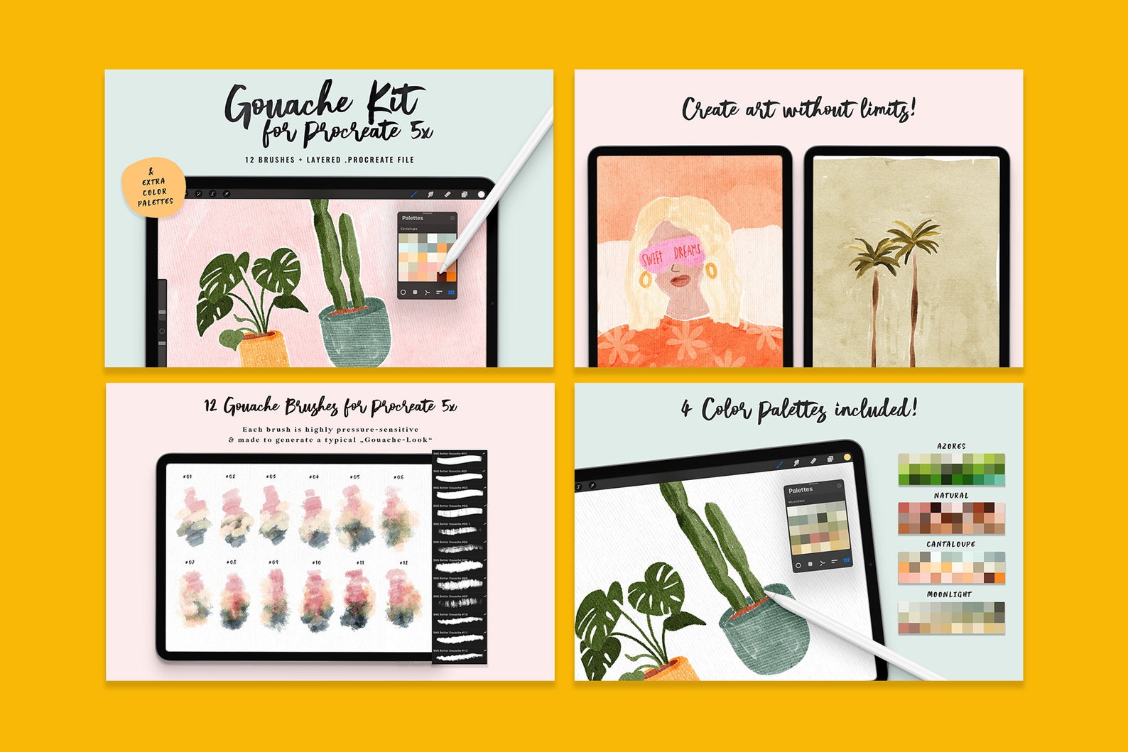 Procreate Bundle II Procreate Brush Bundle Gouache Brushes - Etsy