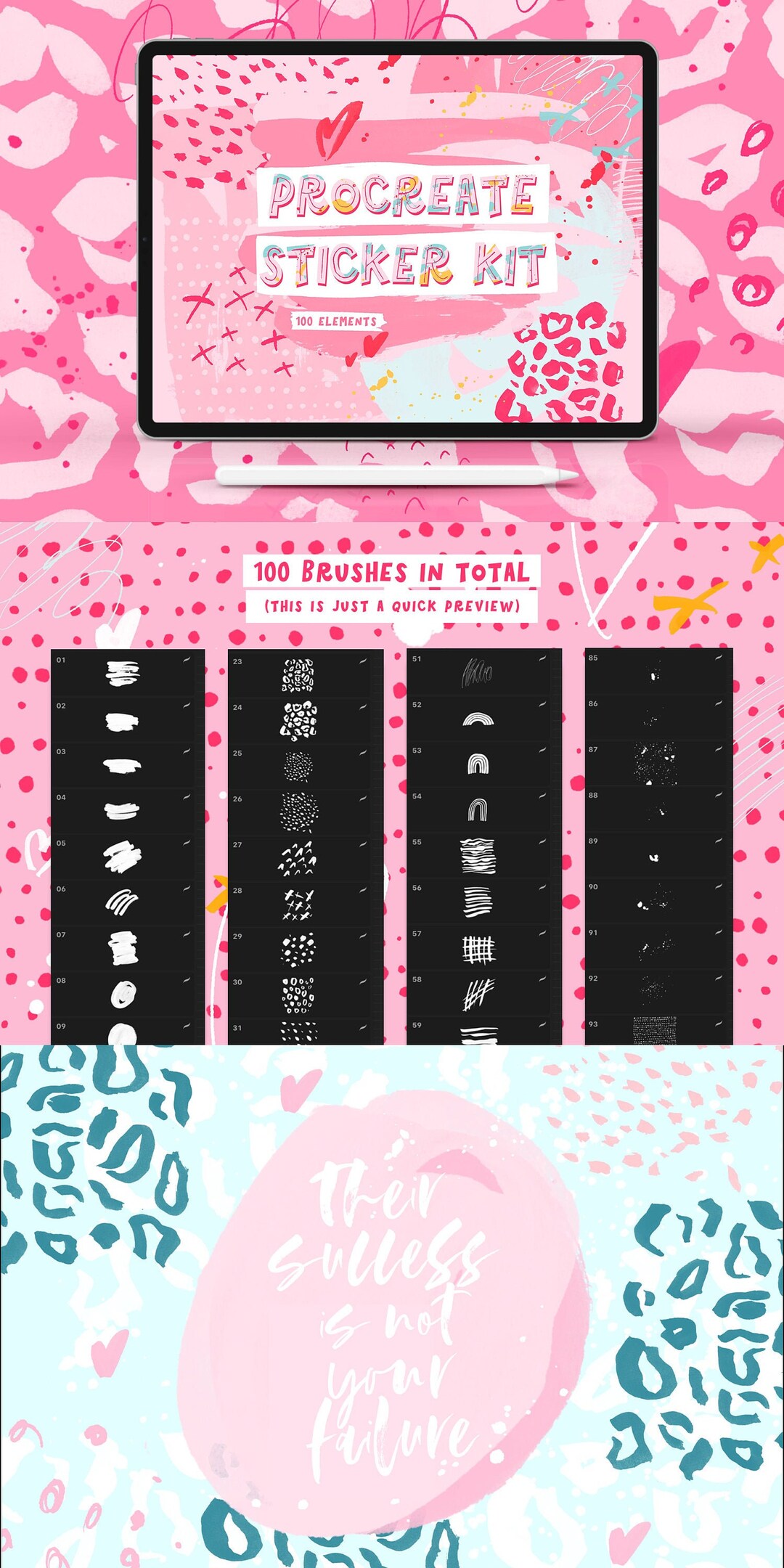 Procreate Sticker Brushes Stamp Brush Procreate Lettering - Etsy