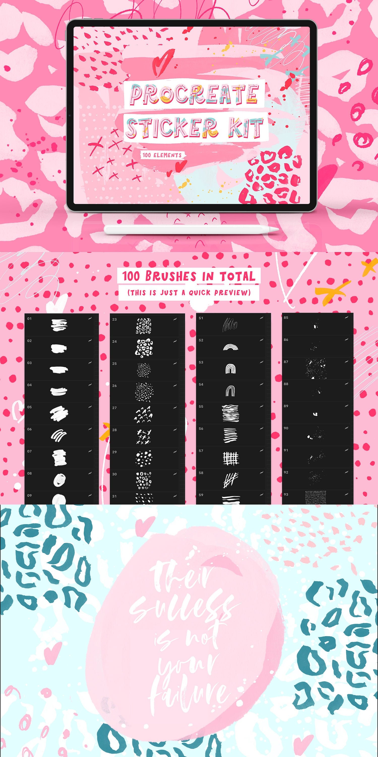 Procreate Sticker Brushes Stamp Brush Procreate Lettering - Etsy UK