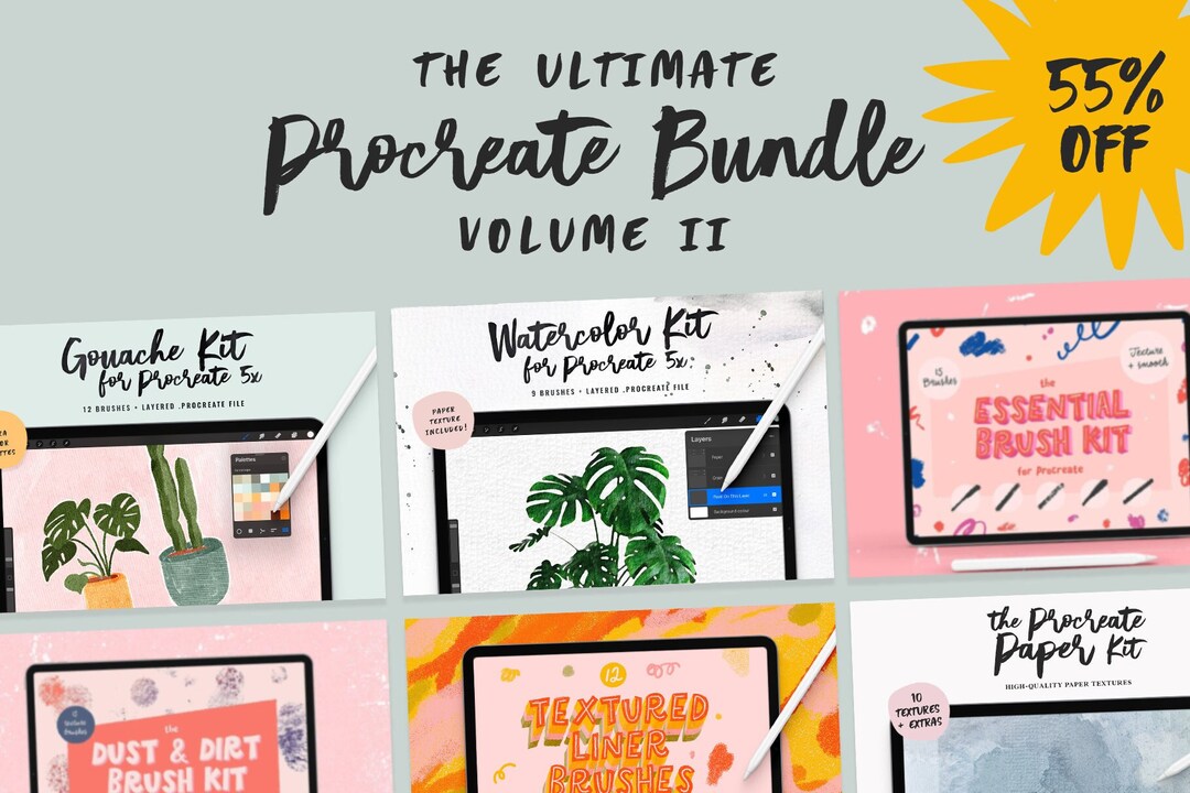 Procreate Bundle II Procreate Brush Bundle Gouache Brushes - Etsy