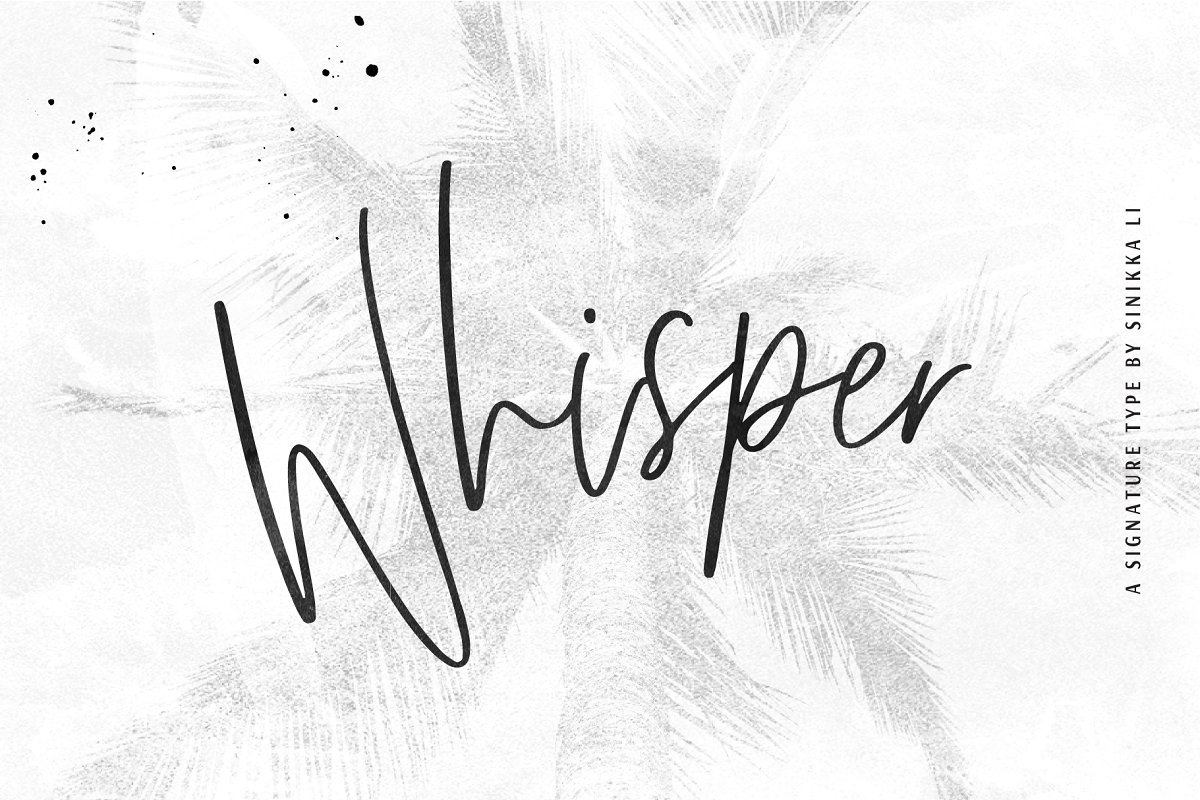 Whisper Signature Font Calligraphy Font Handwritten Font Logo | Etsy