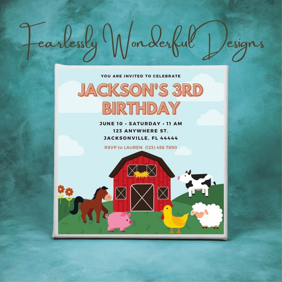 Farm Birthday Party Invitation - Etsy