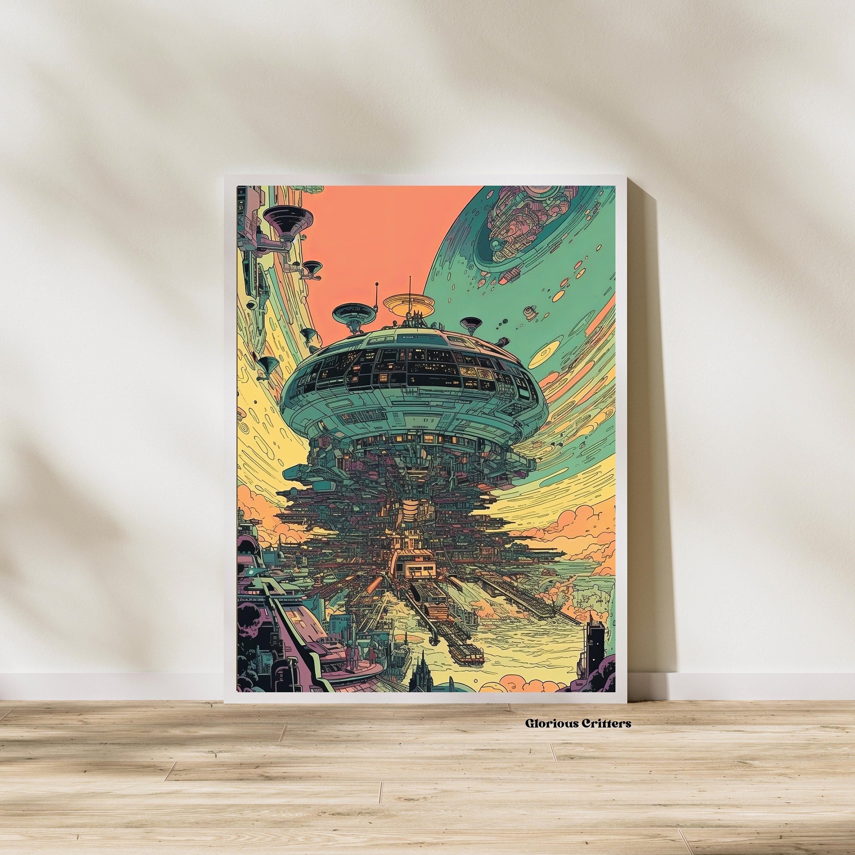 Space Art Vintage Space Nasa Cosmic Art retro Futuristic Retro Art ...