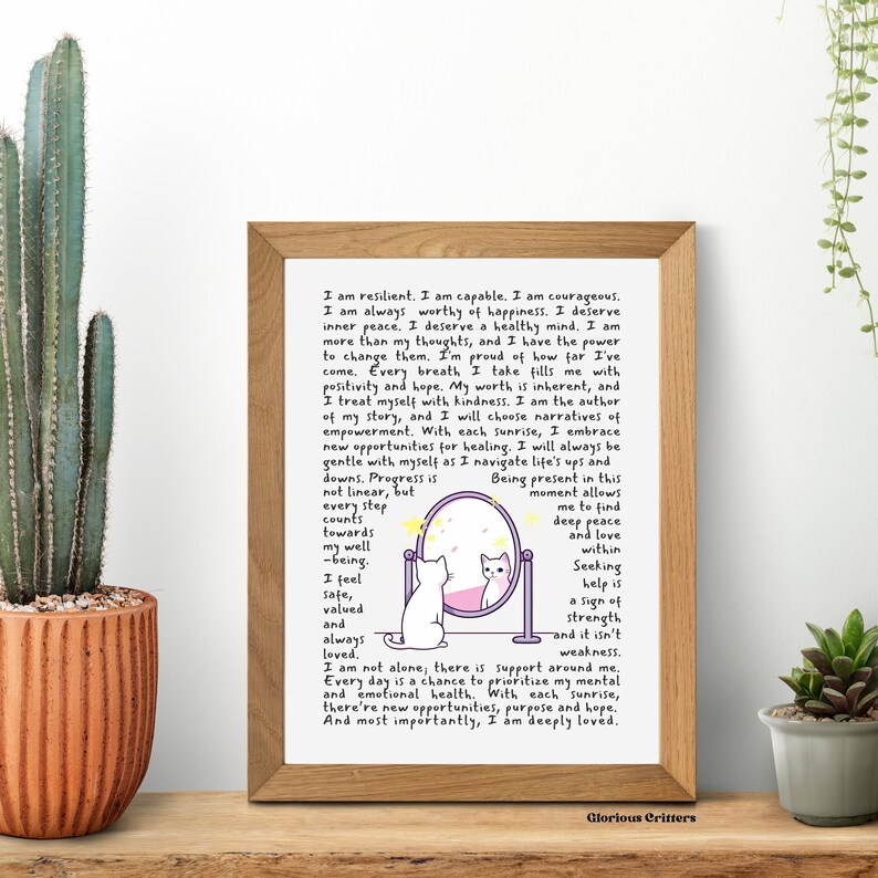 Selfcare Affirmations Mental Health Self-care Gifts Mental Health Art ...