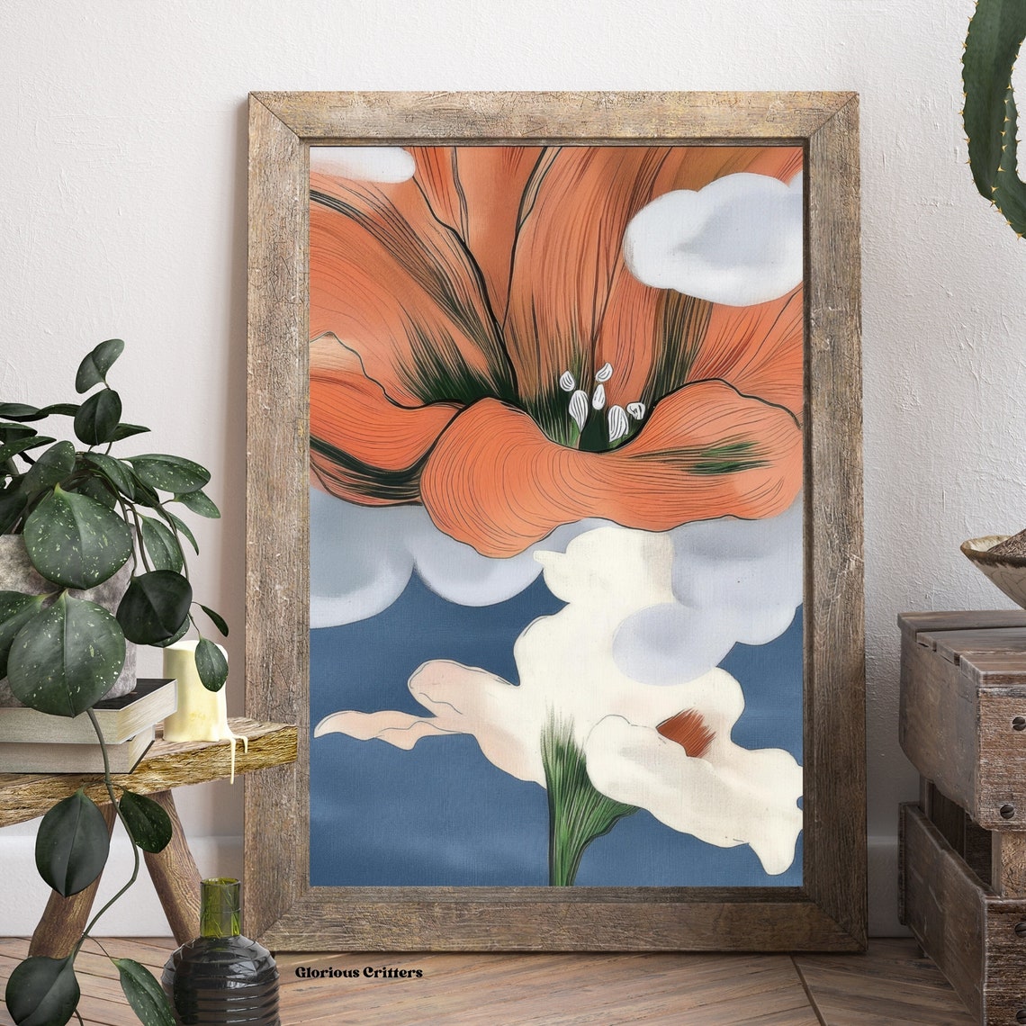 Moody Wall Art Dark Moody Art Wildflower Floral Botanical Illustrations ...