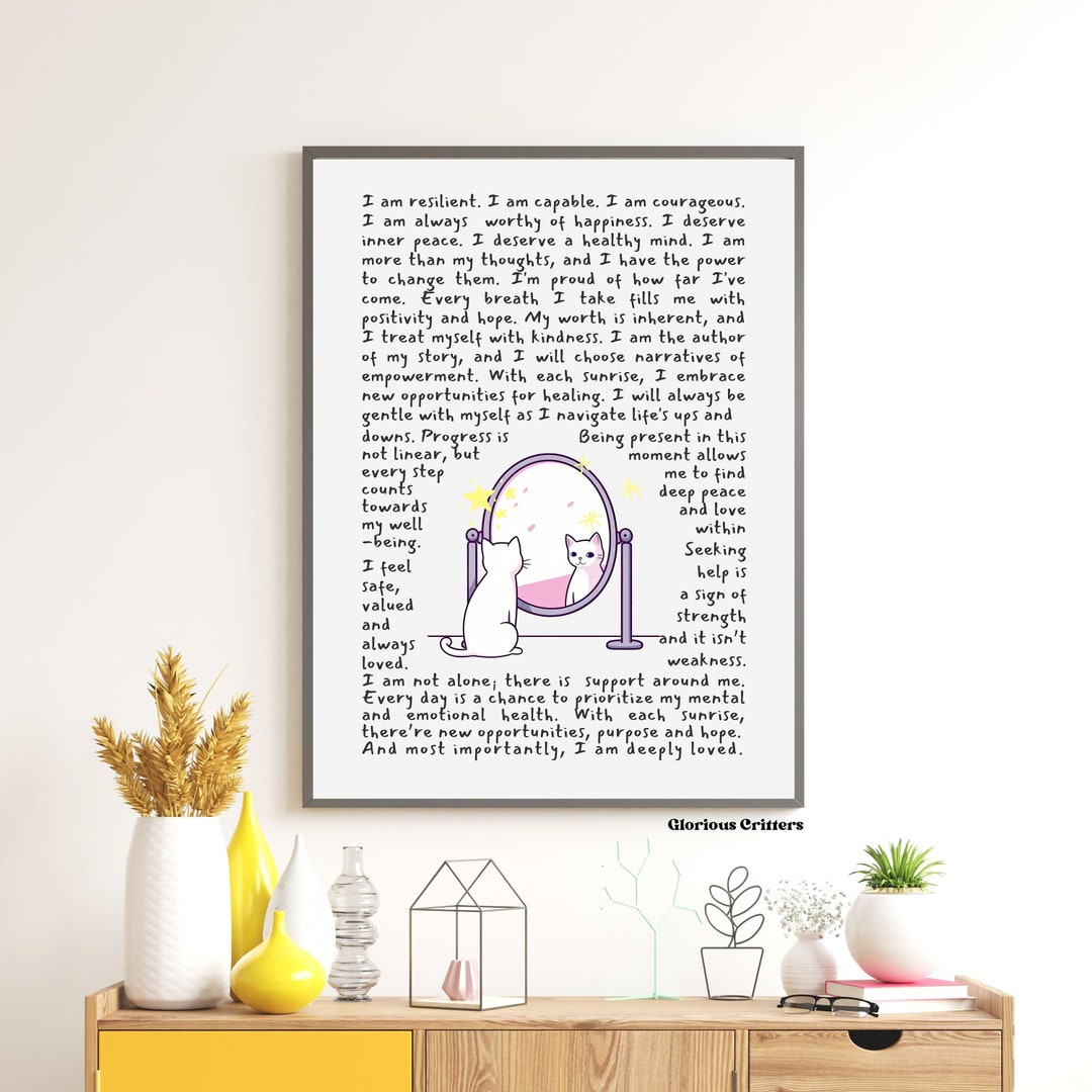 Selfcare Affirmations Mental Health Self-care Gifts Mental Health Art ...