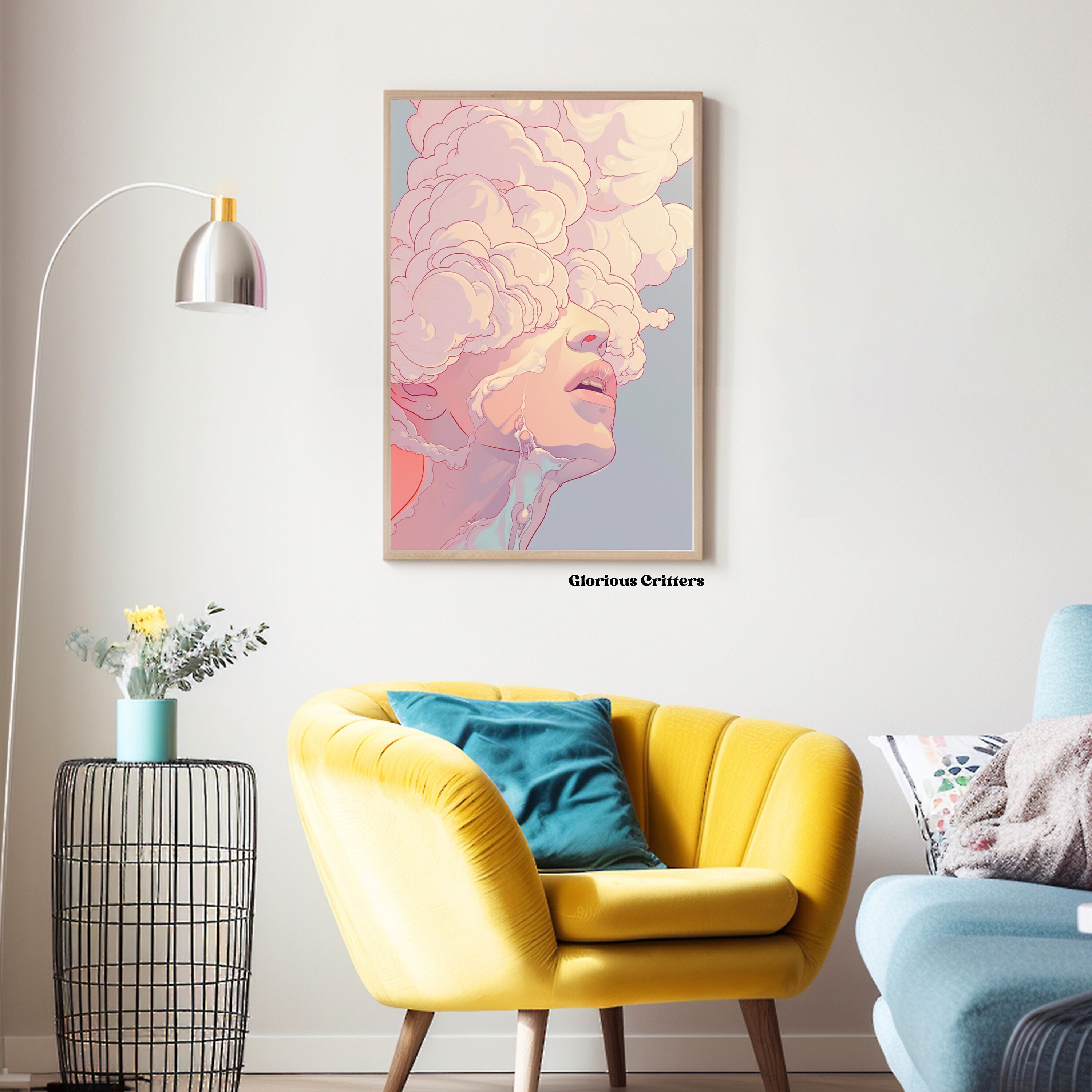 Retro Surreal Art, Psychedelic Poster, Vintage Wall Print, Trippy Wall ...