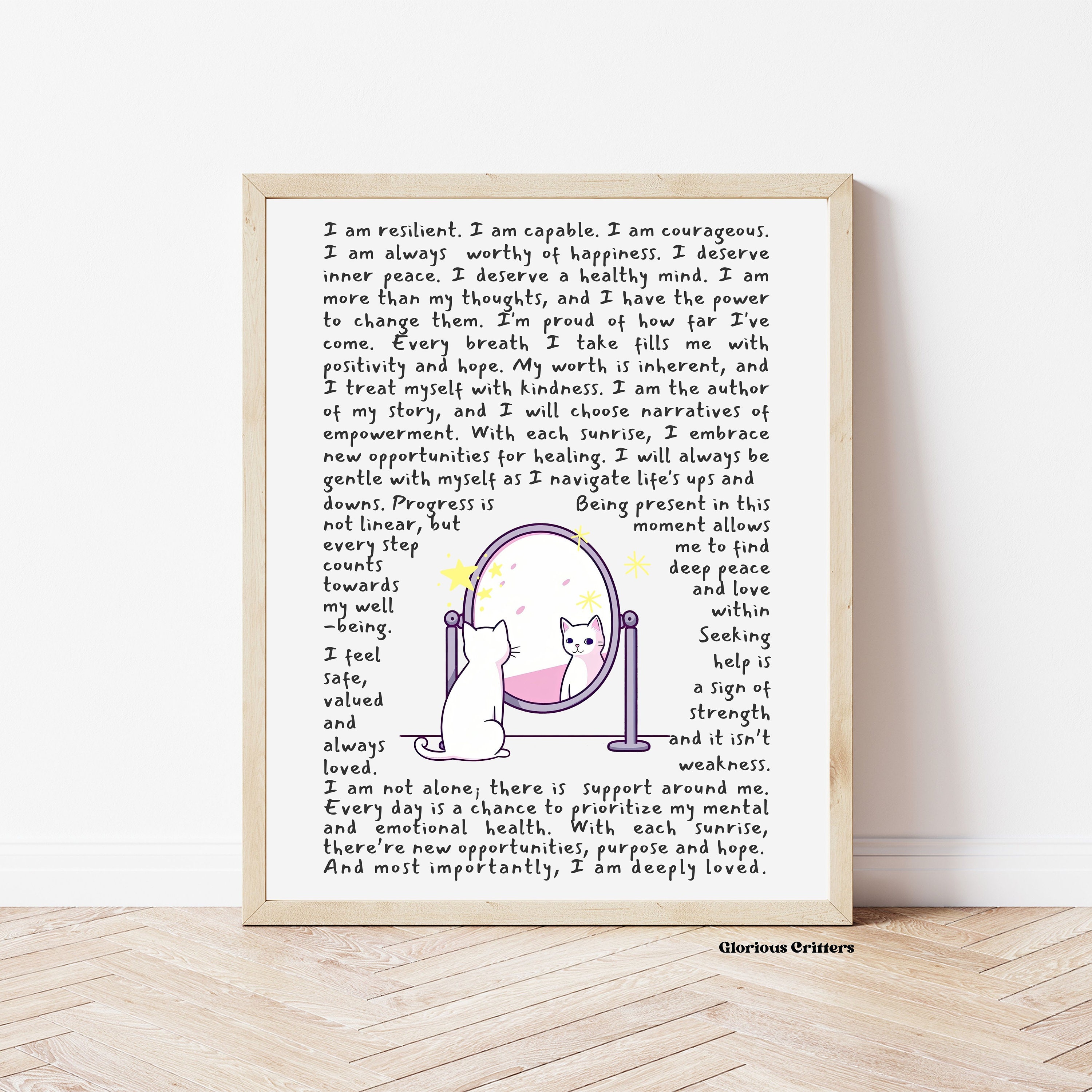 Selfcare Affirmations Mental Health Self-care Gifts Mental Health Art ...