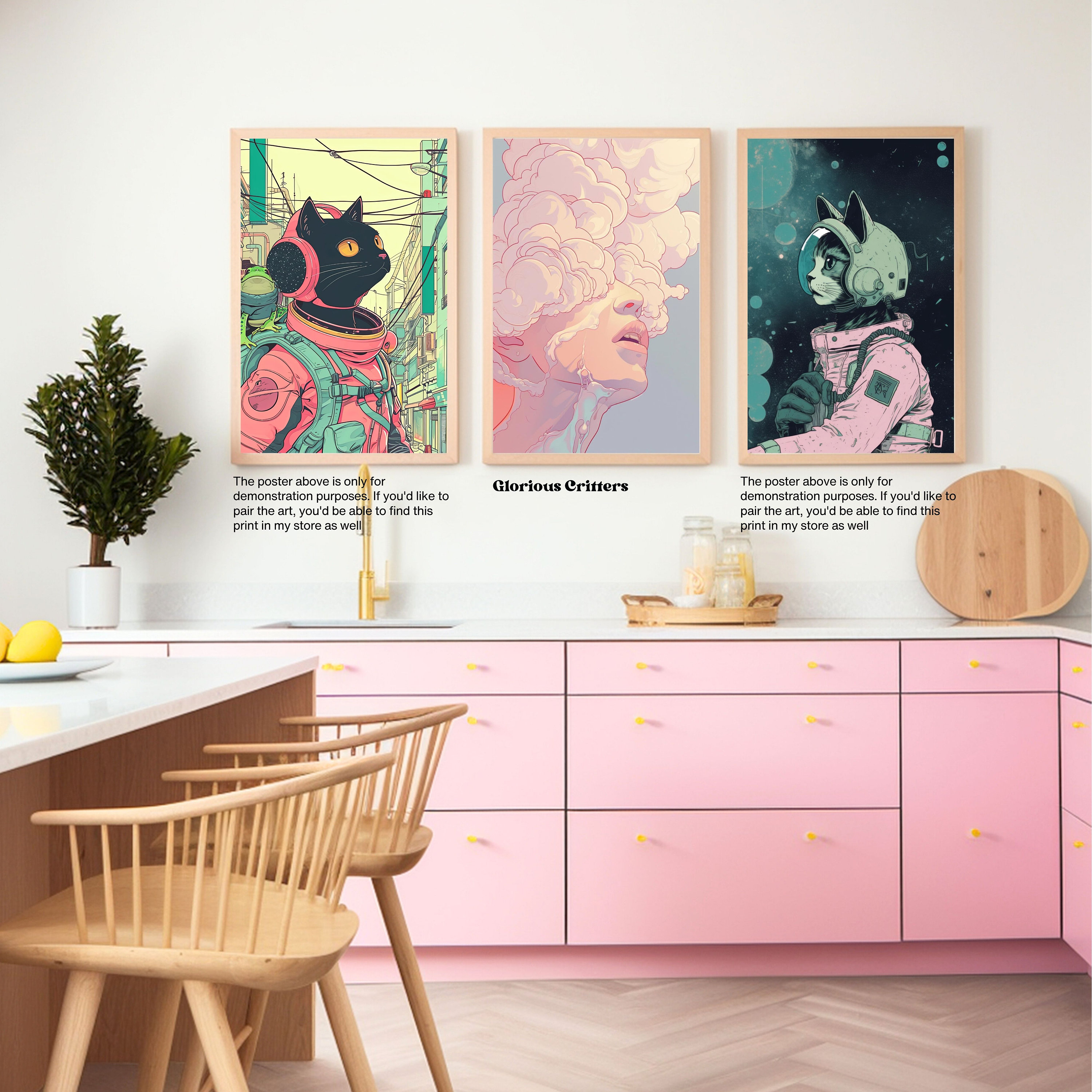 Retro Surreal Art, Psychedelic Poster, Vintage Wall Print, Trippy Wall ...